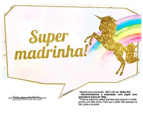 Plaquinhas Divertidas Unicornio 22 Fazendo A Nossa Festa