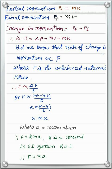 Newtons Second Law Of Motion For Class 9