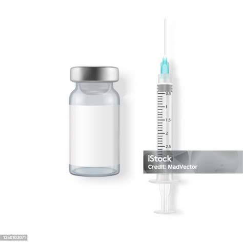 向量 3d 逼真的瓶子和注射器冠狀病毒疫苗肉毒桿菌填料注射透明質酸特寫分離藥物安培設計範本類比疫苗接種概念頂檢視向量圖形及更多藥水瓶圖片