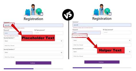 what is the difference between helper text and placeholder text