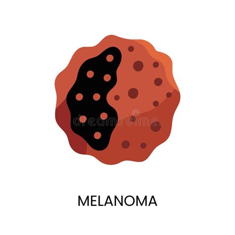 Skin Cancer Melanoma Line Icon Vector Cancer Malignant Disease Stock