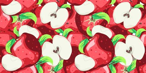 Premium Vector Apple Seamless Pattern Vector Design