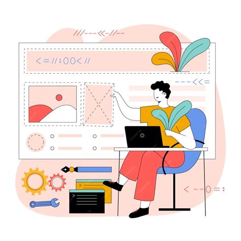 유기 평면 웹 디자인 일러스트 레이션 무료 벡터