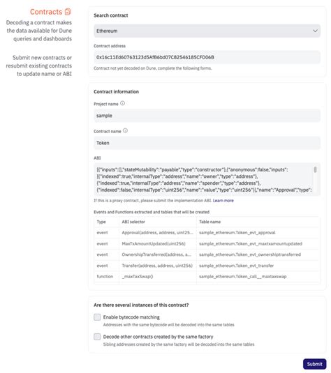 Decoding Contracts Dune Docs