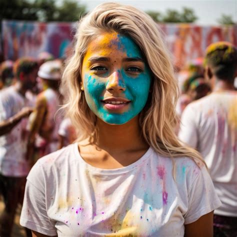 Premium Photo Holi Festival Lets Celeberate Holi Festival Together