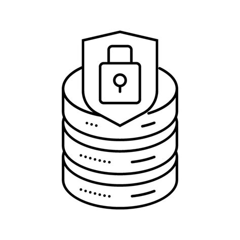 Data Access Control Database Line Icon Vector Illustration 35271270