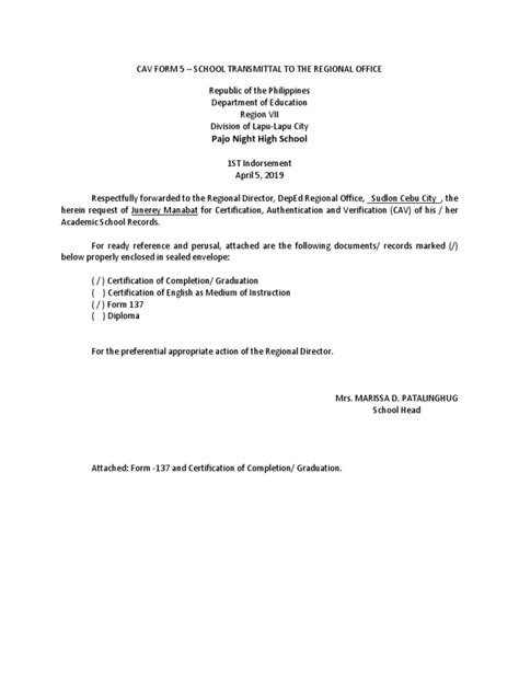 Cav Form 5 Pdf Behavior Modification Learning