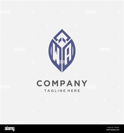 WA Logo With Leaf Shape Clean And Modern Monogram Initial Logo Design