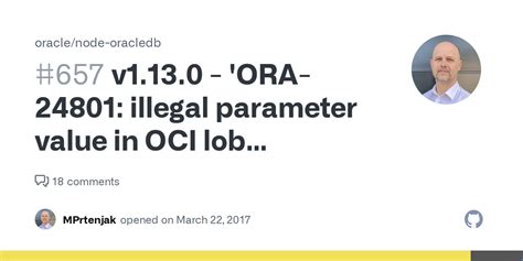 V1130 Ora 24801 Illegal Parameter Value In Oci Lob Function On