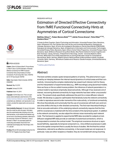 Pdf Estimation Of Directed Effective Connectivity From Fmri Functional Connectivity Hints At