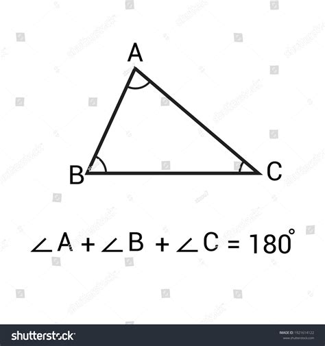 Sum Interior Angles Triangle 180 Degree Stock Vector Royalty Free