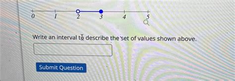 Solved Write An Interval Th Describe The Set Of Values Shown Chegg