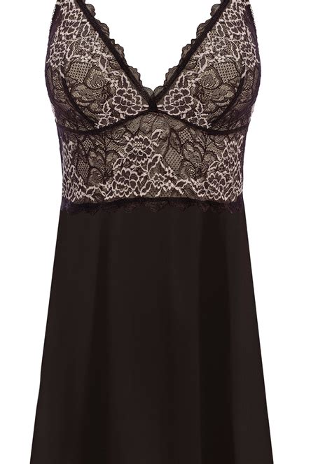 Lace Perfection Black Ivory Chemise From Wacoal