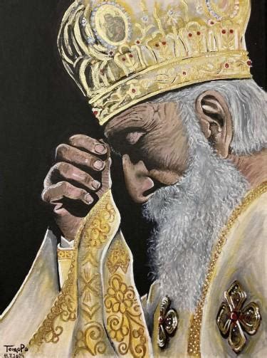 Slika Patrijarh Pavle Autor Teodora Radovanovic Akrilik Na Platnu Serbianaart