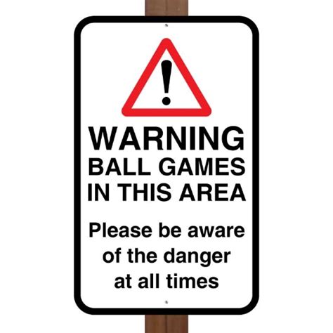 Jaf Graphics Recreational Ground Warning Ball Sign