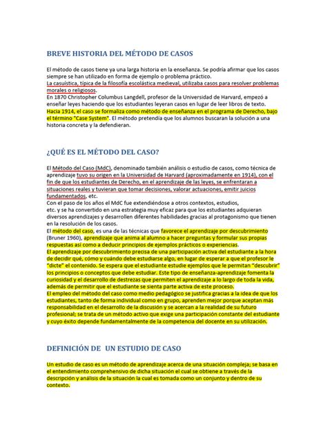 Método De Casos Pdf Toma De Decisiones Caso De Estudio