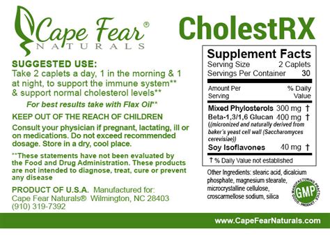 Cape Fear Naturals Cholestrx 1195 Cape Fear Naturals Llc