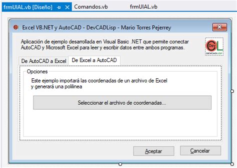 Proyecto Visual Basic NET Para Conectar AutoCAD Con Excel Mediante Una DLL Post Importar