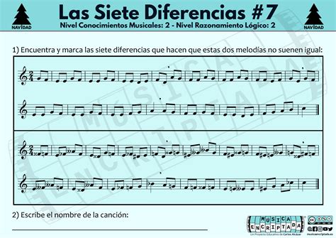 Siete Diferencias 7 Navidad Música Encriptada