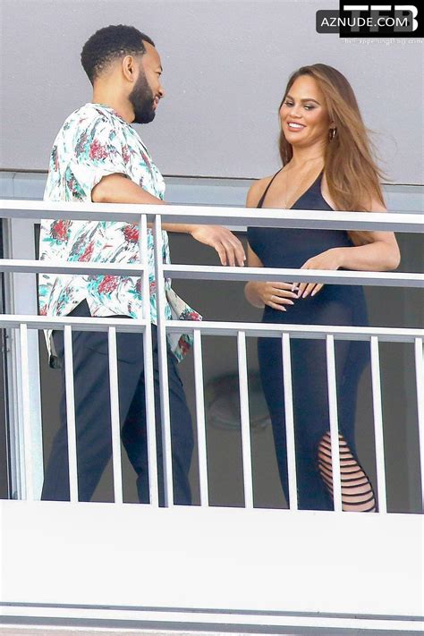 Chrissy Teigen Sexy Seen Flaunting Her Hot Figure On The Balcony In
