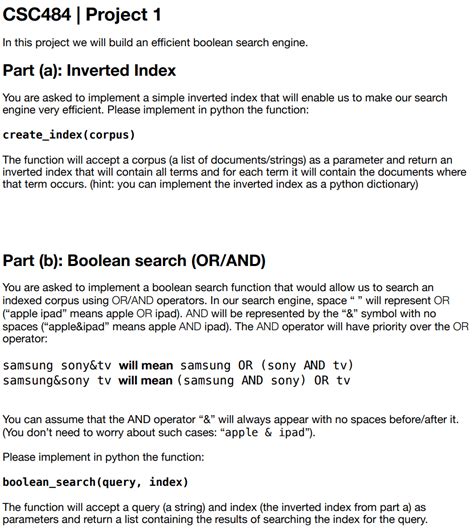 Solved In This Project We Will Build An Efficient Boolean Chegg Com