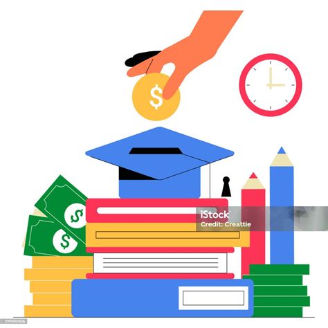 장학금 및 교육 자금 지원 재정 지원 학자금 대출 고등 교육 지원 및 지식에 대한 투자를 상징하는 평면 벡터 일러스트 레이 션 흰색 배경에 고립되어 있습니다 공부에 대한