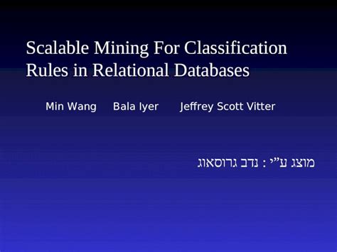 ppt scalable mining for classification rules in relational databases