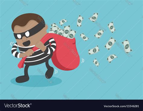 Thieves Stealing Money Royalty Free Vector Image