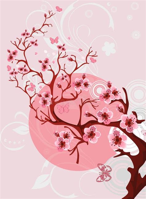 Cherry Blossom Background Beautiful Spring Nature Scene Stock Vector