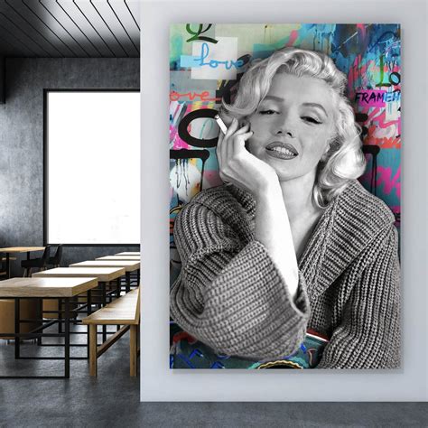 Leinwandbild Marilyn Portrait Pop Art Im Hochformat Aufhängefertig