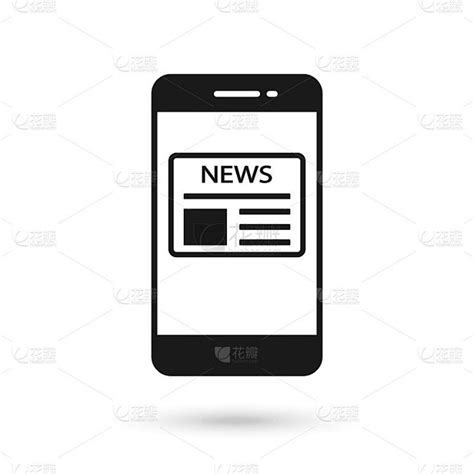 手机平面设计图标与报纸突发新闻标志