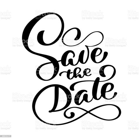 결혼식에 대 한 문자 날짜 텍스트 서 벡터를 저장 하거나 사랑 카드 붓글씨 얼굴 사진 오버레이 티셔츠 인쇄 전단지 포스터 디자인 베개 결혼식에 대한 스톡 벡터 아트 및 기타