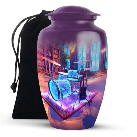 Karyliz Library With Drum Set And Guitar Large Decorative Urn For Male