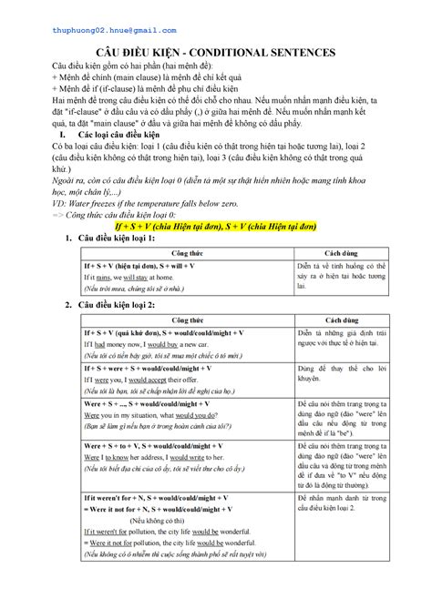 cÂu ĐiỀu kiỆn conditional sentences cÂu ĐiỀu kiỆn conditional