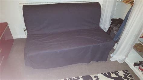 Ikea Lycksele LÖvÅs 2 Seat Sofa Bed Dark Grey Cover Pre Owned In