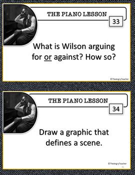 THE PIANO LESSON TASK CARDS By The Angry Teacher Store TpT