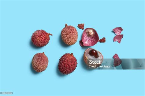 전체 반 고 텍스트 위한 공간을 가진 파란 배경에 껍질 열매 과일 평면 배치 0명에 대한 스톡 사진 및 기타 이미지 0명