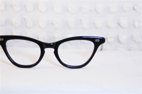 Thick Black Cat Eye 1960s Horn Rim Eyeglasses By Diaeyewear