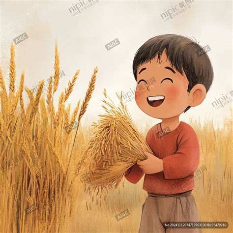 Ai创作图收割青稞插画 扬谷丰收插画 小麦产品插画 农民抱麦子插画 小龙农夫拿麦穗头像 种水稻插画 青稞插画 农民杂粮插画 芒种丨二十四节气插画 24节气麦田稻田中秋 抱麦穗的农民秋收 小龙