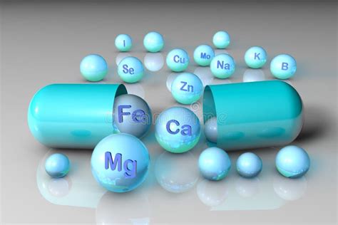 Essential Chemical Minerals And Microelements Stock Illustration