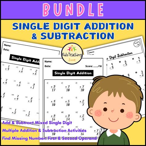 Mixed Single Digit Addition And Subtraction Worksheets Bundle Made By