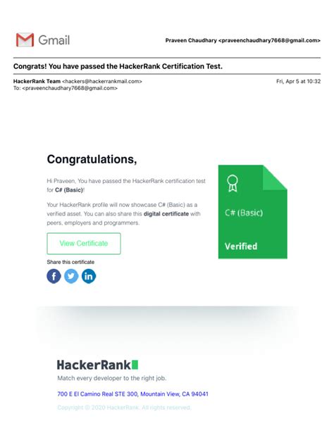 Congrats You Have Passed The Hackerrank Certification Test Pdf