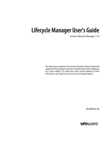 Pdf Lifecycle Manager Users Guide Manager Users Guide Vcenter