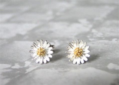Earrings Daisy Stud Earrings Sterling Silver Daisy Earrings Small Daisy
