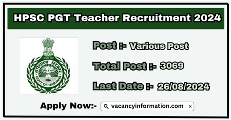 HPSC PGT Teacher Recruitment 2024 Apply Now Sarkari Job