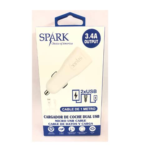 Cargador Coche Usb Dual Cable Micro Usb
