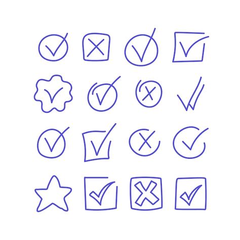 Icono De Marca De Verificación Dibujado A Mano Vector Gratis