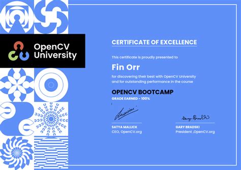 Opencv Free Opencv Bootcamp Certificate Opencv