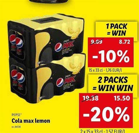 Pepsi Cola Max Lemon Promotie Bij Lidl