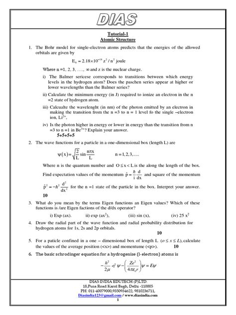 Atomic Pdf Atomic Orbital Wave Function